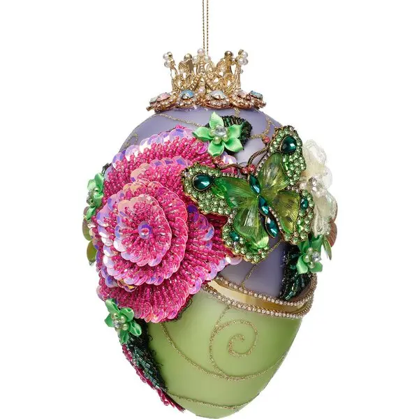MARK ROBERTS Faberge Jewel Egg Ornament - Pistachio Green
