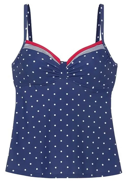 LASCANA Striped Polka Dot Tankini Top