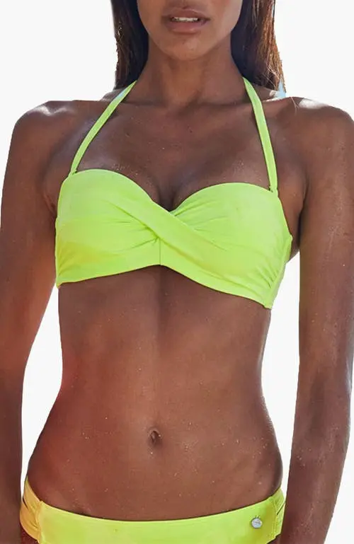 LASCANA Twist Bandeau Bikini Top - Bright Green