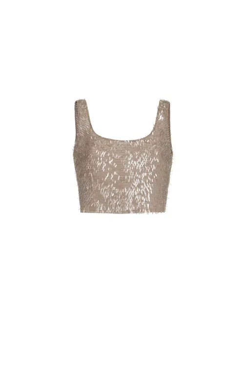 Brunello Cucinelli Cropped Top With Embroidery - Rope