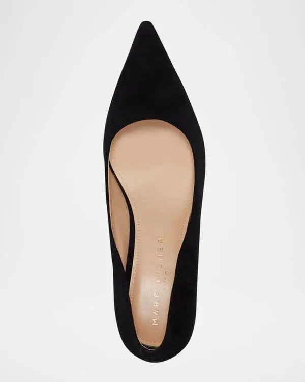 Marc Fisher Calynna Suede Kitten-heel Pumps - Black