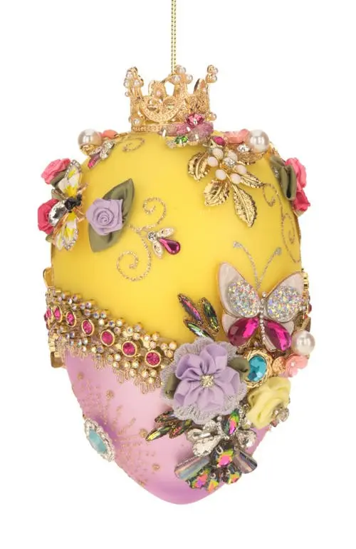 MARK ROBERTS Faberge Jewel Easter Egg - Light Yellow