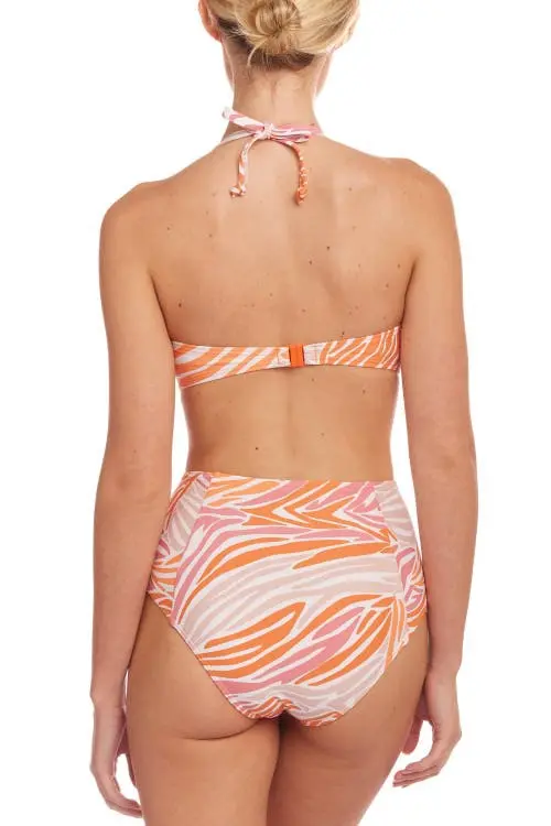 LASCANA Zebra Print Bandeau Bikini Top - Orange Multi
