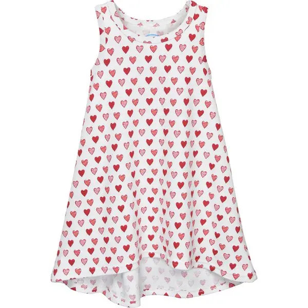 SARA’S PRINTS Sleeveless Hi Lo Nightgown - Gingham Hearts