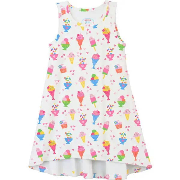 SARA’S PRINTS Sleeveless Hi Lo Nightgown - Ice Cream