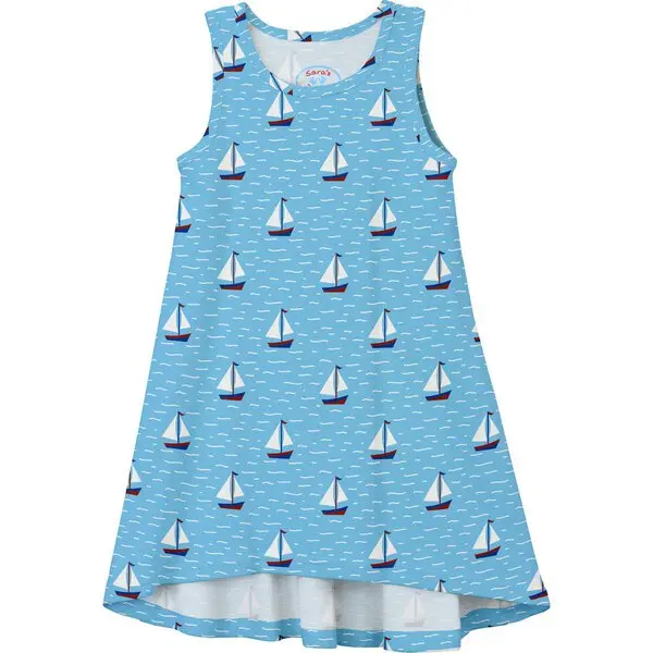 SARA’S PRINTS Sleeveless Hi Lo Nightgown - Sailboat