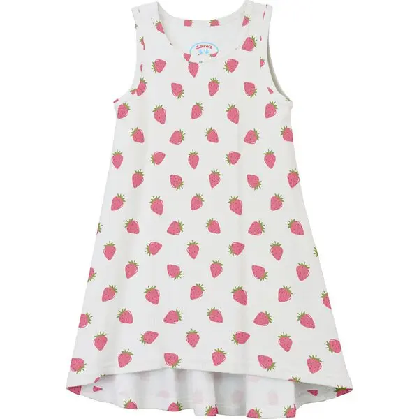 SARA’S PRINTS Sleeveless Hi Lo Nightgown - Strawberries