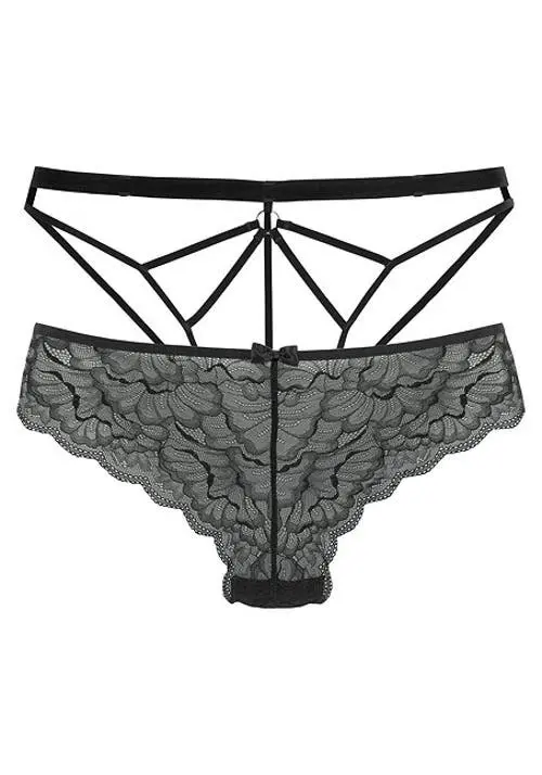 LASCANA Pk Open Thongs - Black