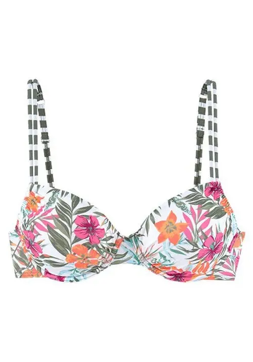 LASCANA Underwire Bikini Top - White Printed