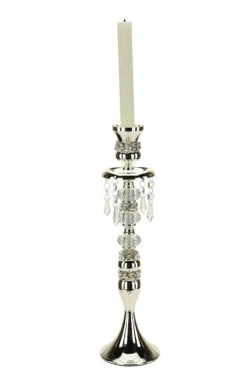 MARK ROBERTS Jeweled Hanging Crystal Pedestal - Silver