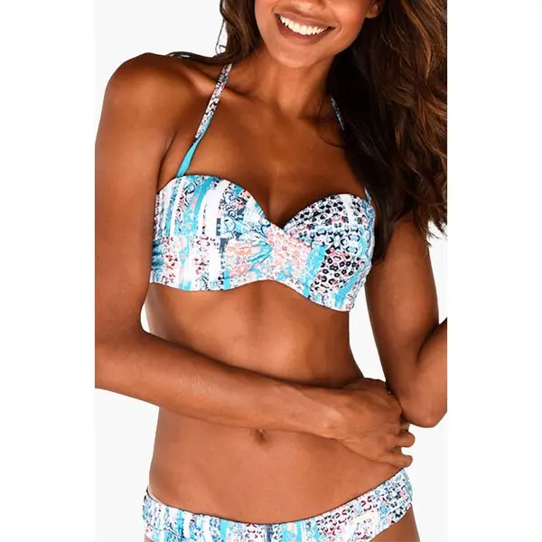 LASCANA Wire Bandeau Bikini Top - Teal Print