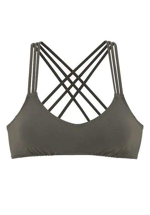 LASCANA Strappy Scoop Bikini Top - Khaki
