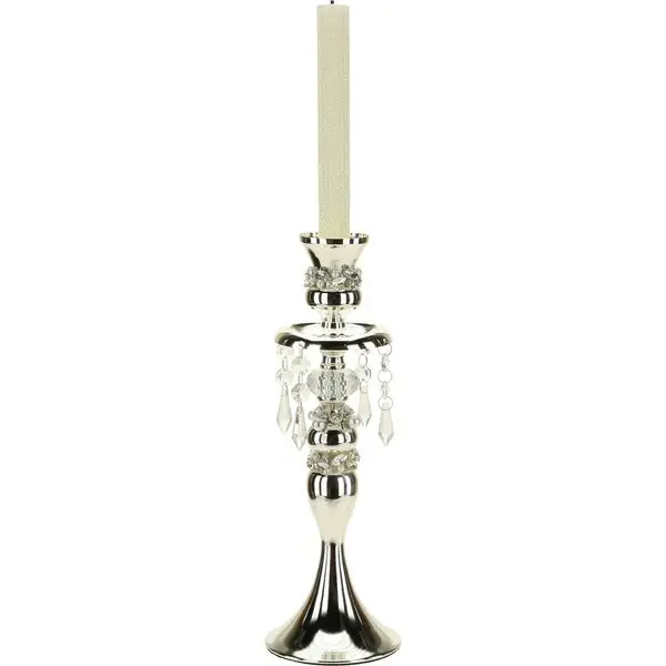 MARK ROBERTS Jeweled Hanging Crystal Pedestal - Silver