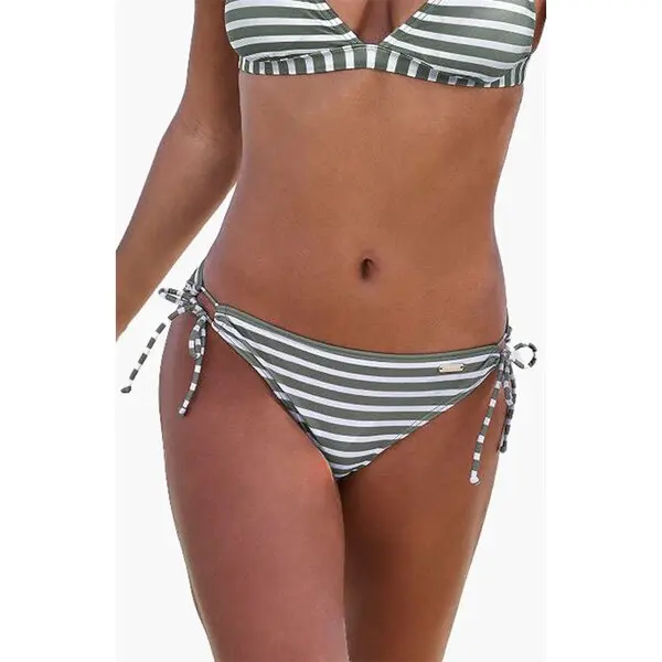 LASCANA Side Tie Bikini Bottom - Olive Stripe