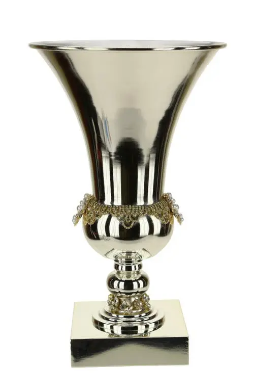 MARK ROBERTS Jeweled Pedestal Urn - Silver