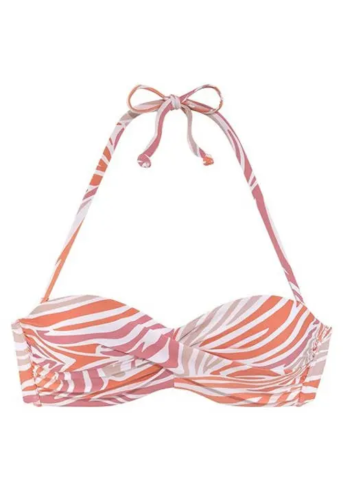 LASCANA Zebra Print Bandeau Bikini Top