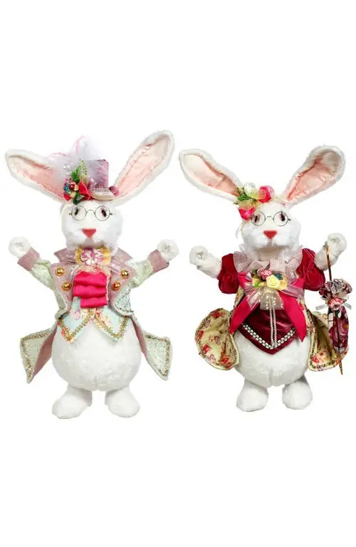 MARK ROBERTS Mr & Mrs Fluffy Chubby Rabbit - Bright Pink