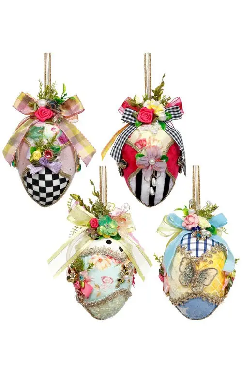 MARK ROBERTS Fabric Jeweled Easter Eggs - Multiple Colors