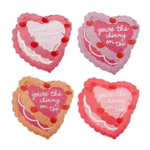 JOLLITY & CO You're The Cherry On Top Valentine's Day Dessert Plates - Assorted Pre-pack
