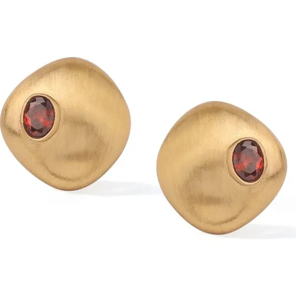 RC RETRO CHIC Garnet Earrings - Gold & Red