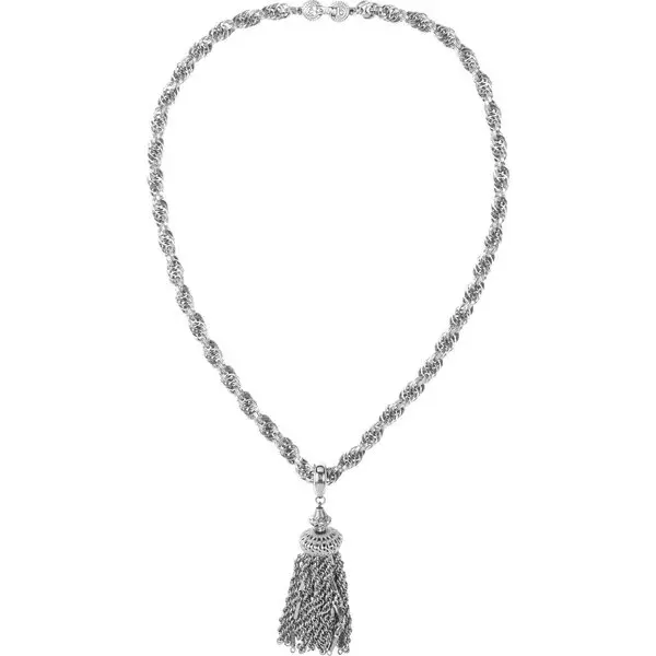 SUSAN CAPLAN Monet Tassel Pendant Necklace - Silver