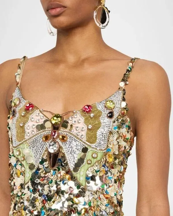 Valentino Garavani Butterfly Embroidered Tulle Maxi Dress