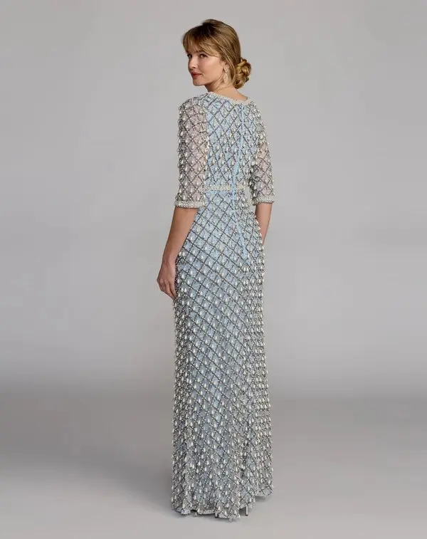 MAC DUGGAL COLLECTION Embellished 3/4 Sleeve Gown