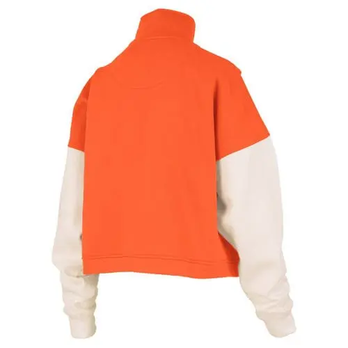 PRESSBOX Clemson Tigers Ferrara Color Block Quarter-zip Sweatshirt