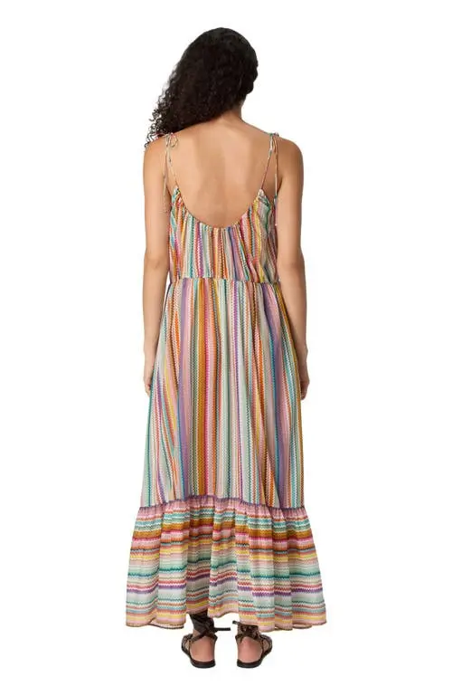 Missoni Long Flounced Cover-up In Cotton And Silk With Zigzag Pattern