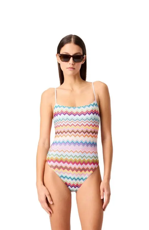 Missoni Lamé Viscose One-piece Swimsuit - Multicoloured