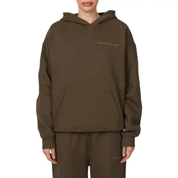 GOOD FOR NOTHING Vintage Tonal Pullover Hoodie - Brown