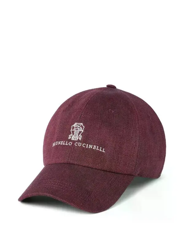 Brunello Cucinelli Embroidered Logo Baseball Cap - Red