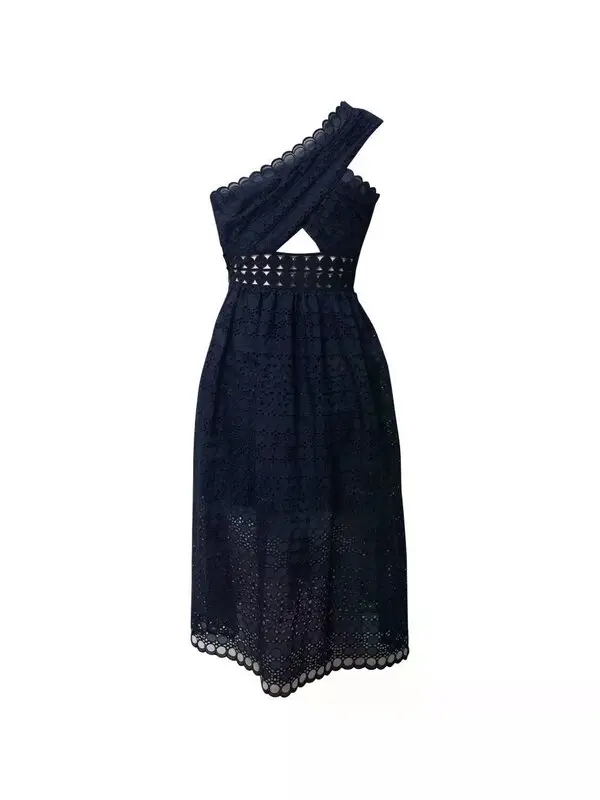 SELF-PORTRAIT Openwork Asymmetrical Dress