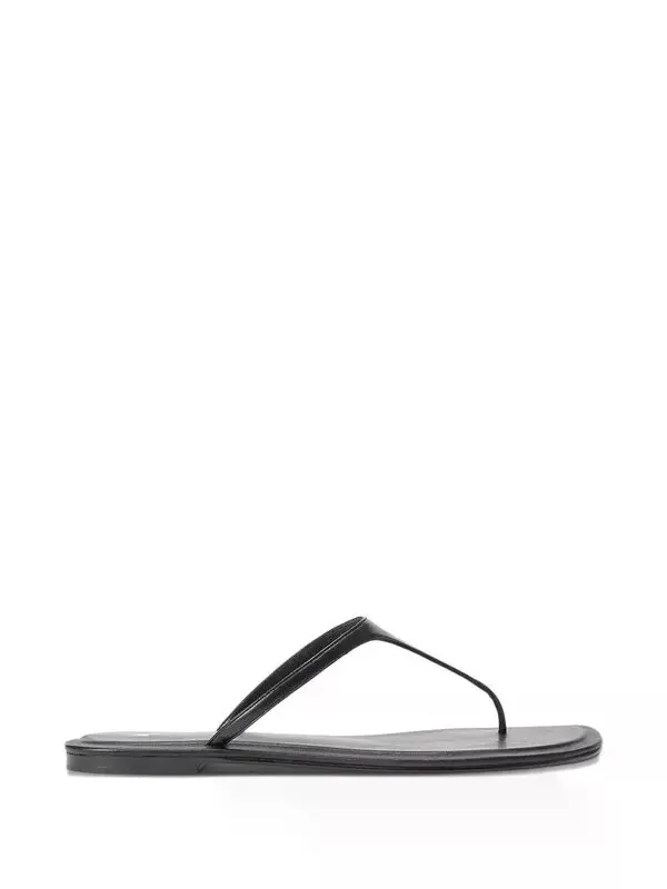 Polo Ralph Lauren Pony Leather Thong Sandals - Black