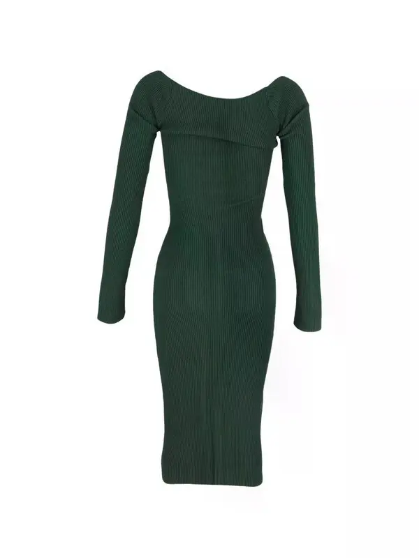 rib knit dress outfit Never Impossible Ribbed Midi Sweater Dress - Black main image 1