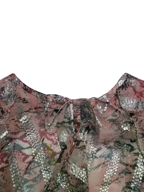 IRO PARIS Floral Metallic Open-back Blouse