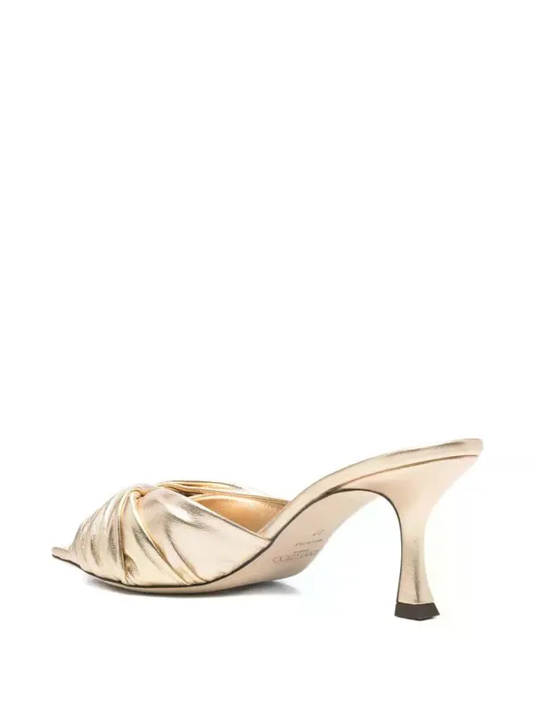 JIMMY CHOO Skye Twisted Mules - Gold