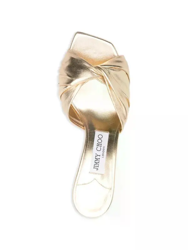 JIMMY CHOO Skye Twisted Mules - Gold