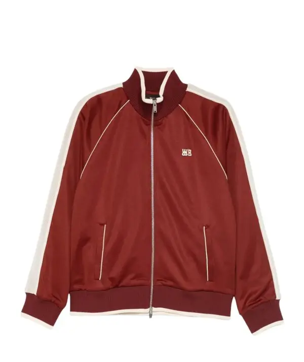 WALES BONNER Logo Stripe Jersey Track Jacket - Red