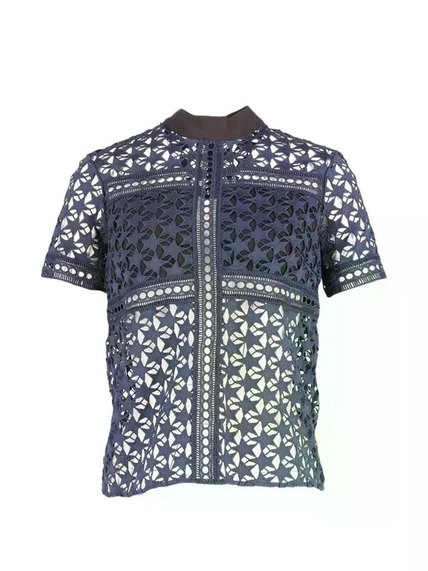 SELF-PORTRAIT Star-pattern Guipure Lace Top