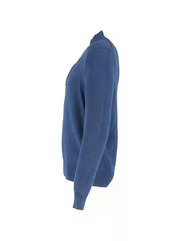Polo Ralph Lauren Vintage Mock-neck Long-sleeve Sweater - Blue