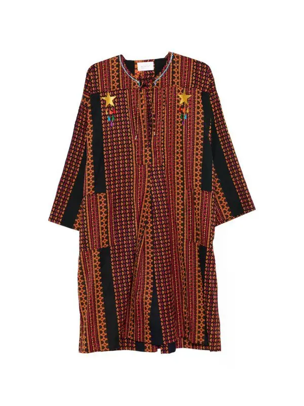 MONOKI Sailor Aztec Star-embroidered Midi Dress