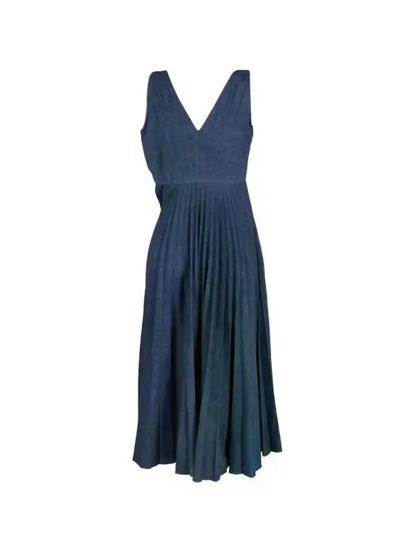 Red Valentino Pleated Maxi Dress - Blue | Editorialist