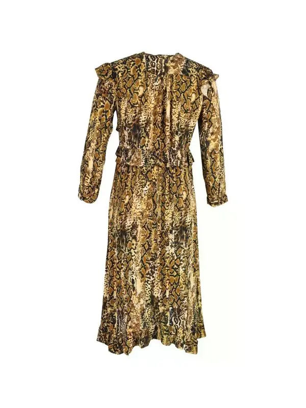 Ba&sh Snake Print Ruffled Midi Dress