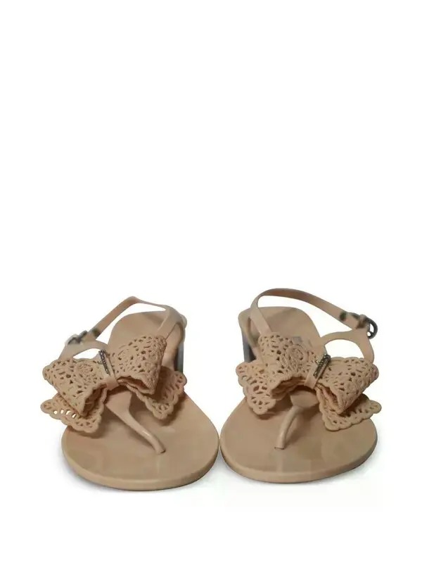 FERRAGAMO Perala Bow-detail Sandals - Neutrals