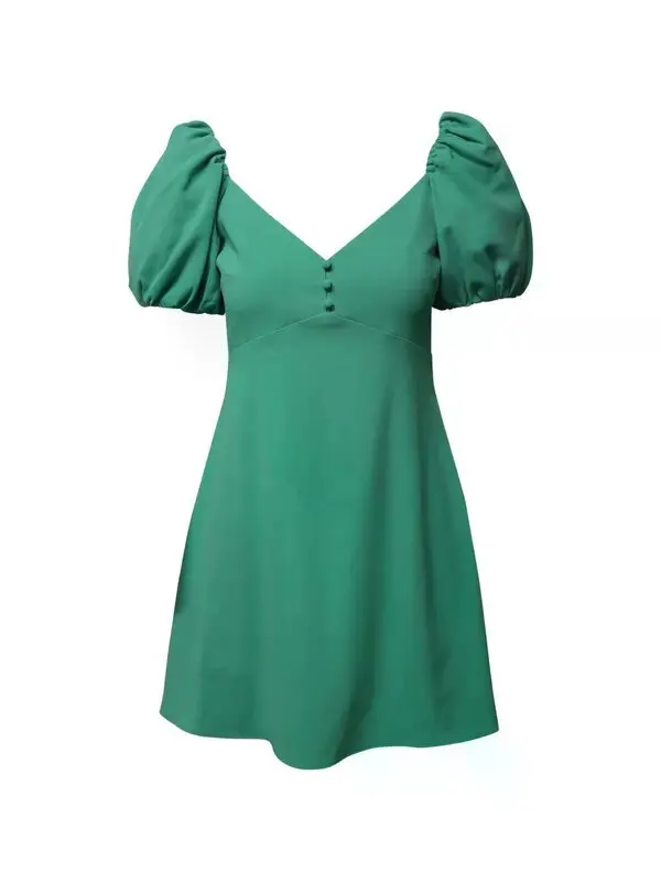 Alice + Olivia Puff-sleeve Flared Dress