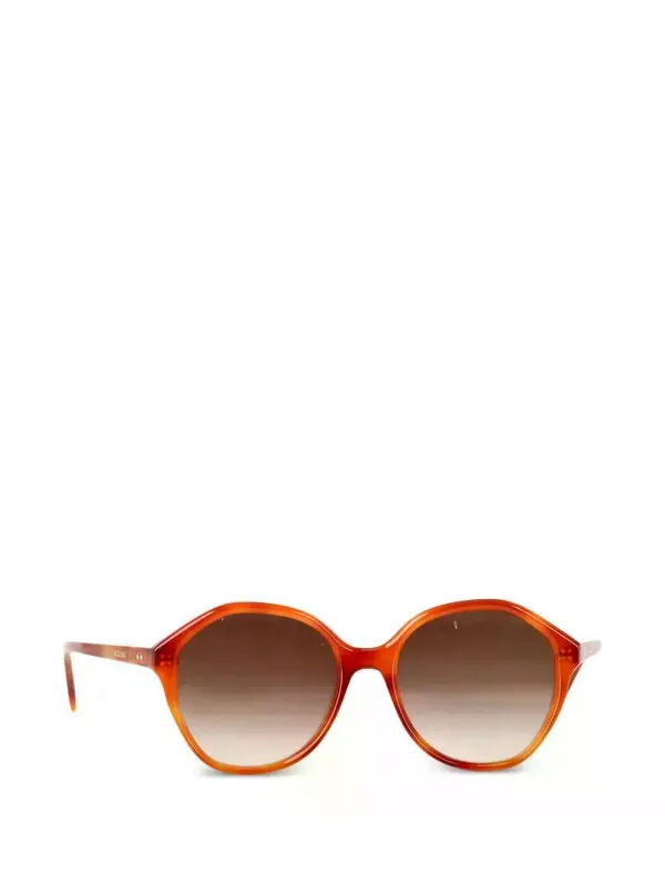 Celine Tortoiseshell Round Frame Sunglasses - Orange