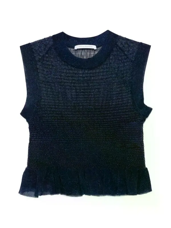 Cecilie Bahnsen Knit Ruffle Hem Top