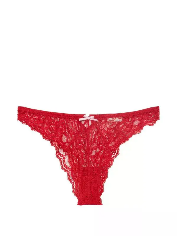 Fleur Du Mal Bianca Bow-detail Briefs - Red