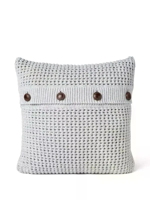 Brunello Cucinelli Buttoned Net-knit Cushion Pillow - Grey